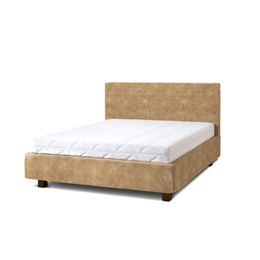 Letti Moderni Polsterbett Puro 160x200 in Pl&uuml;sch Tofee