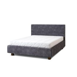 Letti Moderni Polsterbett Puro 160x200 in Pl&uuml;sch Ash Warm Gray