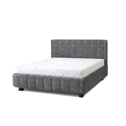 Letti Moderni Polsterbett Quadro 160x200 in Pl&uuml;sch Cement Green Gray