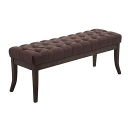 CLP Sitzbank Ramses mit hochwertiger Polsterung und Stoffbezug I Bank mit antik-dunklen Holzbeinen I Holzbank mit einer Sitzh&ouml;he von: 46 cm