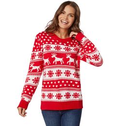 TecTake&reg; Weihnachtspullover Winterzauber rot-wei&szlig; f&uuml;r Frauen