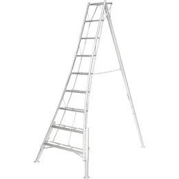 Vielzweckleiter NIWAKI, silberfarben, B:127cm H:270cm L:210cm, Aluminium, Leitern, Gartenleiter, gleicht Unebenheiten im Gel&auml;nde aus