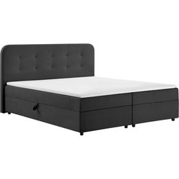 Boxbett Home Affaire "Amrum inkl. Bettkasten, Liegefl&auml;che 120 und 180x200cm", anthrazit, B:190cm L:210cm, Komplettbetten, inkl. Topper, erh&auml;ltlich in verschiedenen Farben
