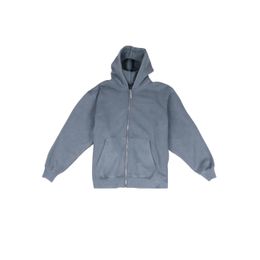 Kapuzenpullover DROPSIZE "Dropsize Dropsize REGULAR FIT ZIP-HOODIE", Herren, Gr. M, washed grau, 70% Baumwolle, 30% Polyester, unifarben, normal, ohne Ausschnitt, Pullover Kapuzenpullover