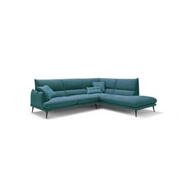 Ecksofa Egoitaliano "FUNNY, hochwertiges & aktuelles Design, bequeme R&uuml;ckenlehne, L-Form", gr&uuml;n (blaugr&uuml;n), B:265cm H:90cm T:225cm, 48% Polyester, 40% Baumwolle, 12% Viskose, Sofas, Ecksofa, toller Sitzkomfort, hochwertiger Strukturmix-Bezug, Breite 265cm