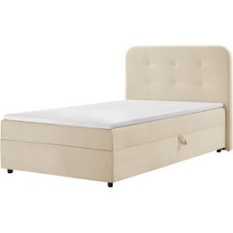 Boxbett Home Affaire "Amrum inkl. Bettkasten, Liegefl&auml;che 120 und 180x200cm", beige, B:131cm L:210cm, Komplettbetten, inkl. Topper, erh&auml;ltlich in verschiedenen Farben