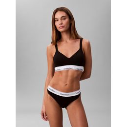 String "MODERN COTTON", Damen, Gr. L (40), schwarz, Obermaterial: 53% Baumwolle, 35% Modal, 12% Elasthan, Calvin Klein Underwear, unifarben, Unterhosen String, mit breitem B&uuml;ndchen