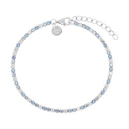 Silberarmband Tom Tailor, blau (silberfarben, hellblau, blau, wei&szlig;, hellblau, blau, wei&szlig;), Armb&auml;nder, Damen, 20cm, Silber 925 (Sterlingsilber), Silberarmband, mit Zirkonia (synth.)