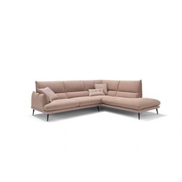 Ecksofa Egoitaliano "FUNNY, hochwertiges & aktuelles Design, bequeme R&uuml;ckenlehne, L-Form", rosa (rose), B:265cm H:90cm T:225cm, 48% Polyester, 40% Baumwolle, 12% Viskose, Sofas, Ecksofa, toller Sitzkomfort, hochwertiger Strukturmix-Bezug, Breite 265cm