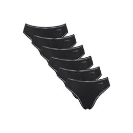 Slip Sloggi "Slip GO Crush High leg C6P 6er Pack", Damen, Gr. S, schwarz, Obermaterial: 95% Baumwolle CO. 5% Elasthan EL., Unterhosen Slip