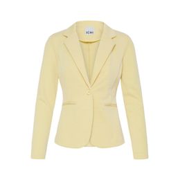 Blusenblazer Ichi "Blazer IHKATE", Damen, Gr. XL, gelb (mellow gelb), Obermaterial: 60% Baumwolle CO. 40% Polyester PES., Blazer Blusenblazer