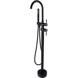 Standarmatur Sanotechnik "SONATA", schwarz, B:20cm H:115cm T:16cm &Oslash;:16cm, Metall, Armaturen, freistehende Badewannenarmatur, schwarz