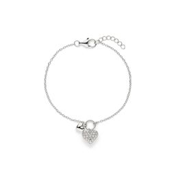 Armband s.Oliver "Heart, Herz", silberfarben, kristallwei&szlig;, kristallwei&szlig;, Armb&auml;nder, M&auml;dchen, 16cm, Silber 925 (Sterlingsilber), Armband, mit Zirkonia (synth.)