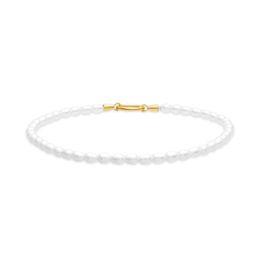 Fu&szlig;kette Tamaris "Pearl Charms", wei&szlig; (gelbgoldfarben, wei&szlig;), Fu&szlig;ketten, Edelstahl Perlen, Edelstahl, Perlen, mit Glasperle