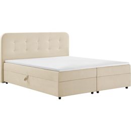Boxbett Home Affaire "Amrum inkl. Bettkasten, Liegefl&auml;che 120 und 180x200cm", beige, B:190cm L:210cm, Komplettbetten, inkl. Topper, erh&auml;ltlich in verschiedenen Farben