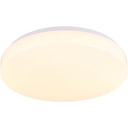 Globo LIGHTING LED Deckenleuchte "WARATA", wei&szlig;, 1 Stk., Leuchten, Deckenlampe/rund/Wohnzimmer/Schlafzimmer/Farben: rot-gr&uuml;n-blau, LED Deckenleuchte