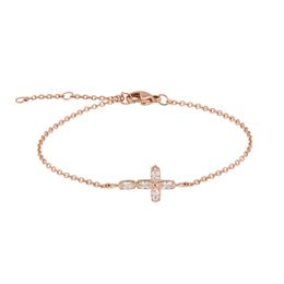 Armband Tamaris "Cross, Kreuz-Motiv", ros&eacute;goldfarben, kristallwei&szlig;, kristallwei&szlig;, Armb&auml;nder, Damen, 21cm, Edelstahl, Armband, mit Zirkonia (synth.)