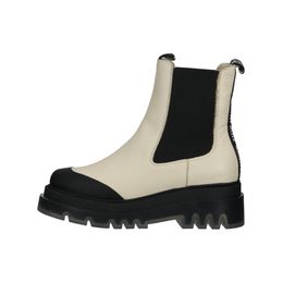 Stiefelette Steve Madden "Steve Madden Stiefelette Leder", Damen, Gr. 37, wei&szlig;, schwarz, Leder, Schuhe Stiefelette
