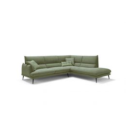 Ecksofa Egoitaliano "FUNNY, hochwertiges & aktuelles Design, bequeme R&uuml;ckenlehne, L-Form", gr&uuml;n, B:265cm H:90cm T:225cm, 48% Polyester, 40% Baumwolle, 12% Viskose, Sofas, Ecksofa, toller Sitzkomfort, hochwertiger Strukturmix-Bezug, Breite 265cm
