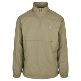 Allwetterjacke Urban Classics "Urban Classics Herren Stand Up Collar Pull Over Jacket", Herren, Gr. S, khaki, 100% Polyamid, unifarben, normal, amerikanischer Ausschnitt, Jacken