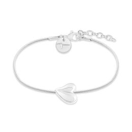 Armband Tamaris "Organic Heart, Herz", silberfarben, Armb&auml;nder, Damen, 21cm, Edelstahl, Armband