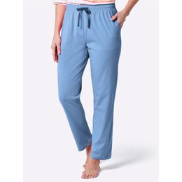 w&auml;schepur Pyjamahose W&Auml;SCHEPUR, Damen, Gr. 36/38, Normalgr&ouml;&szlig;en, himmelblau, 100% Baumwolle, unifarben, Hosen Pyjamahose
