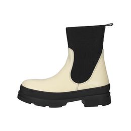 Stiefelette Steve Madden "Steve Madden Stiefelette Leder/Textil", Damen, Gr. 39, wei&szlig;, schwarz, Leder, Textil, Schuhe Stiefelette