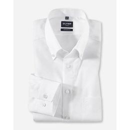 Businesshemd OLYMP "Luxor modern fit", Herren, Gr. 37, N-Gr, wei&szlig;, Web, Obermaterial: 100% Baumwolle, Hemden