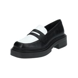 Slipper Steve Madden "Steve Madden Slipper Leder/Synthetik", Damen, Gr. 38, schwarz (schwarz, wei&szlig;), Leder, Synthetik, Schuhe Slipper