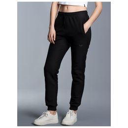 Sweathose TRIGEMA "TRIGEMA Sweathose", Damen, Gr. L, Normalgr&ouml;&szlig;en, schwarz, Sweatware, 70% Baumwolle, 30% Polyester, Hosen Sweathose