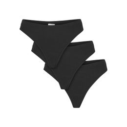 Panty Urban Classics "Urban Classics Ladies Rip Tanga 3-Pack", Damen, Gr. S, blk, blk, blk, 92% Nylon, 8% Elasthan, unifarben, Unterhosen Panty
