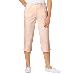 Caprihose Casual Looks, Damen, Gr. 19, Kurzgr&ouml;&szlig;en, rosa (ros&eacute;), 98% Baumwolle, 2% Elasthan, unifarben, 3/4-L&auml;nge, Hosen Caprihose
