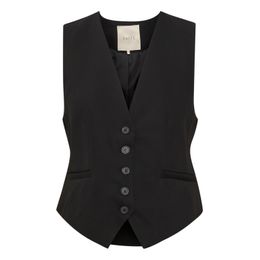 Anzugweste Kaffe "Weste KAsakura", Damen, Gr. 40, schwarz (schwarz deep), Obermaterial: 77% Polyester PES. 18% Viskose CV. 5% Elasthan EL., Westen Anzugweste