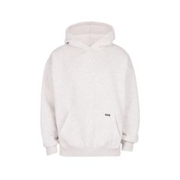 Kapuzensweatshirt DROPSIZE "Dropsize DENIM APPLICATION HOODIE", Herren, Gr. L, grau melange, 70% Baumwolle, 30% Polyester, Sweatshirts