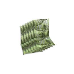 Sesselauflagenset, Grau, Gr&uuml;n, Textil, 6-teilig, Bl&auml;tter, F&uuml;llung: Schaumstoff, Vlies, 48x5x98 cm, Oeko-Tex&reg; Standard 100, pflegeleicht, f&uuml;r den Au&szlig;enbereich geeignet, mittels Gurtband zu befestigen, Outdoor-Kissen, Gartenstuhlauflagen, Niedriglehner-Auflagen
