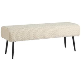 Mid.you Hockerbank, Beige, Metall, Textil, 2-Sitzer, 110x41x43 cm, Esszimmer, B&auml;nke, Sitzb&auml;nke