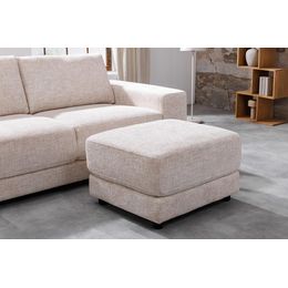 Riess Ambiente Moderner Hocker LOFT 75cm champagner beige Chenille Nosagfederung Taschenfederkern Riess-Ambiente Wohnzimmer