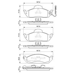 Bosch Bremsbelagsatz, Scheibenbremse 0986424611 f&uuml;r Mercedes