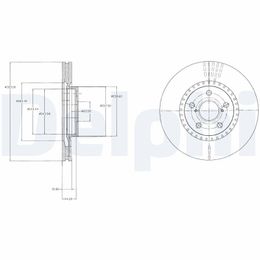 DELPHI Bremsscheibe bg9074 315mm 30mm f&uuml;r LEXUS