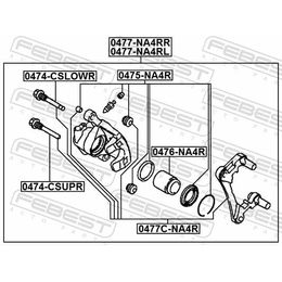 FEBEST Bremssattel 0477na4rr Hinterachse rechts f&uuml;r MITSUBISHI Citro&euml;n/Peugeot