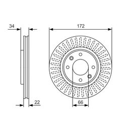 Bosch Bremsscheibe 0986479r63 bel&uuml;ftet 266mm 22mm f&uuml;r Peugeot Citro&euml;n