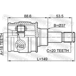 FEBEST Gelenksatz, Antriebswelle 0111aca33r Hinterachse f&uuml;r TOYOTA