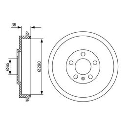 Bosch Bremstrommel 0986477152 Hinterachse f&uuml;r VW