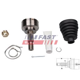 Fast Gelenksatz, Antriebswelle ft25090k radseitig f&uuml;r Fiat Citro&euml;n