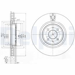 DELPHI Bremsscheibe bg3387 304mm 28mm f&uuml;r Fiat