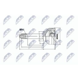 NTY Gelenksatz, Antriebswelle npzis002 Vorderachse links