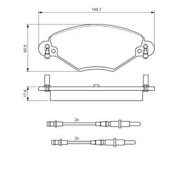 Bosch Bremsbelagsatz, Scheibenbremse 0986424582 f&uuml;r Peugeot Citro&euml;n