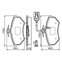 Bosch Bremsbelagsatz, Scheibenbremse 0986460948 f&uuml;r VW Audi