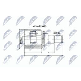 NTY Gelenksatz, Antriebswelle npwty023 Vorderachse links f&uuml;r TOYOTA