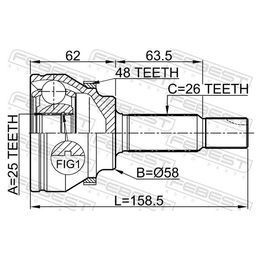 FEBEST Gelenksatz, Antriebswelle 0110azt250a48 Vorderachse f&uuml;r TOYOTA